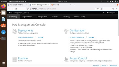 Wildfly HAL Management Console TestingDocs