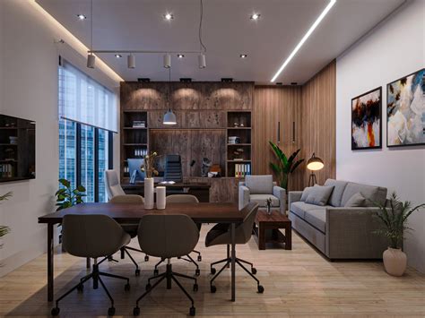 Modern Office Interior Design And Rendering By Saleh Xani At