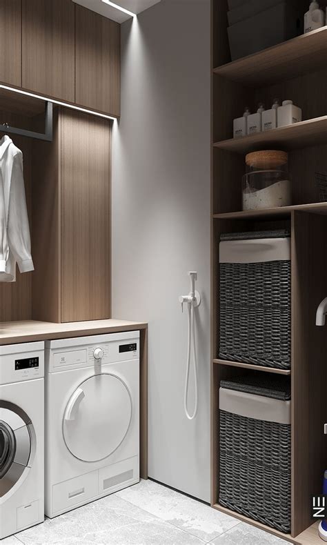 ЖК Клевер парк для Екатерины и Дмитрия • Дизайн постирочной Постирочная Хозяйственный блок