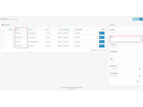 Filter Orders By Store For OpenCart 3 KOKU SCRIPTS