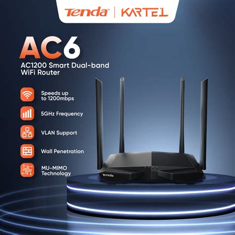 Tenda Ac6 Ac1200 Smart Dual Band Wireless Router Official English