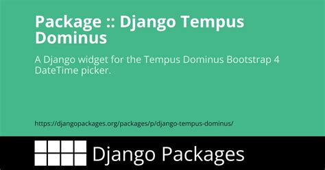 Django Packages Django Tempus Dominus