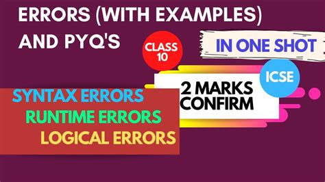 Types Of Errors In Java Input In Java Icse Class 10 Learn Easily Computer Application