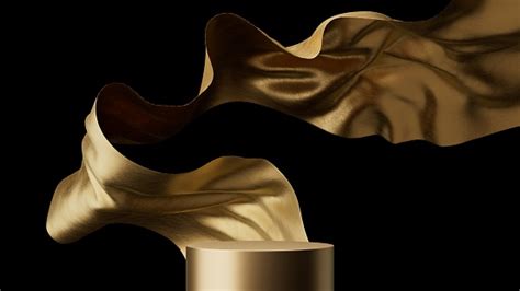 비행 천이있는 고급 3d 연단 트렌디 한 골드 색상의 일러스트레이션 제품 및 화장품 프리젠 테이션에 대한 배경 직물에 대한 스톡 사진 및 기타 이미지 Istock