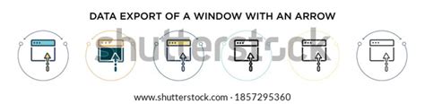Data Export Window Arrow Icon Filled Stock Vector Royalty Free 1857295360 Shutterstock