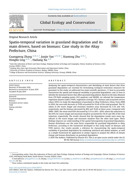 Pdf Spatio Temporal Variation In Grassland Degradation And Its Main