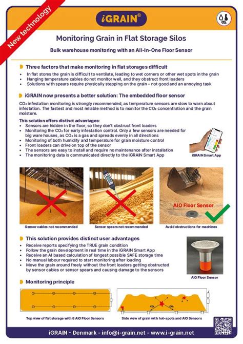 🌾 Monitoring Grain In Flat Storage Facilities With Igrain All In One Floor Sensors Aio 🌾 Grain