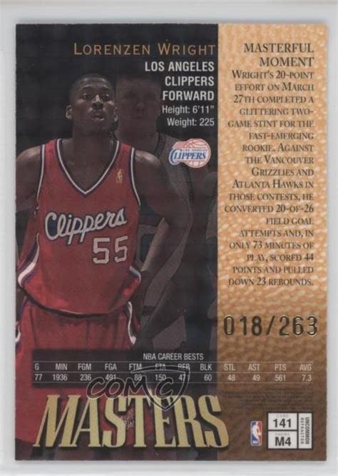 1997 98 Topps Finest Uncommon Silver Lorenzen Wright 141 Embossed Refractor 263 For Sale