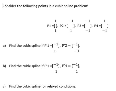 Solved Consider The Following Points In A Cubic Spline Chegg