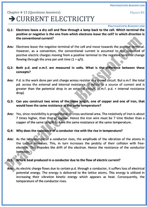 Electricity Questions And Answers
