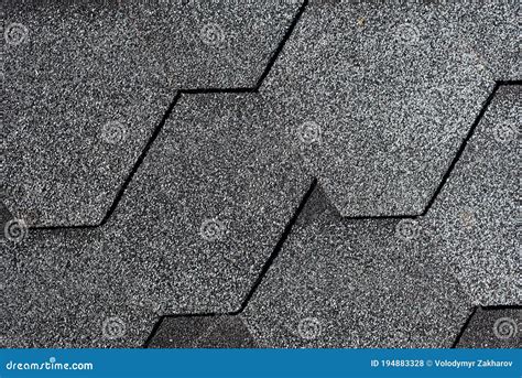 Closeup Of Gray Asphalt Roof Shingles Texture Roof Covered By