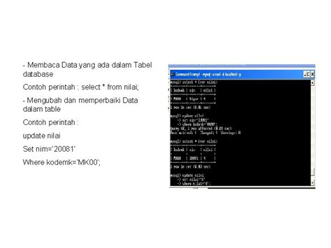 MENGELOLAH DATABASE DENGAN MYSQL Contoh Database Contoh Perancangan