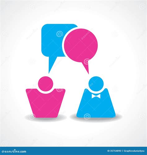 Male And Female Icons With Dialog Speech Bubbles Stock Vector Illustration Of Bubble