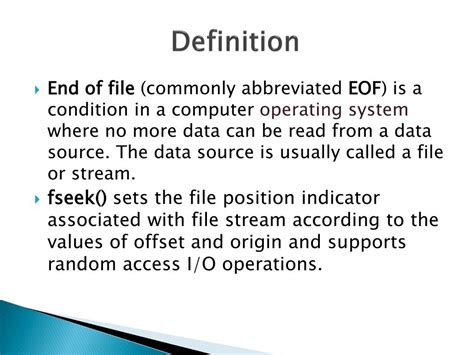 Ppt Eof And Fseek Powerpoint Presentation Free Download Id5511066