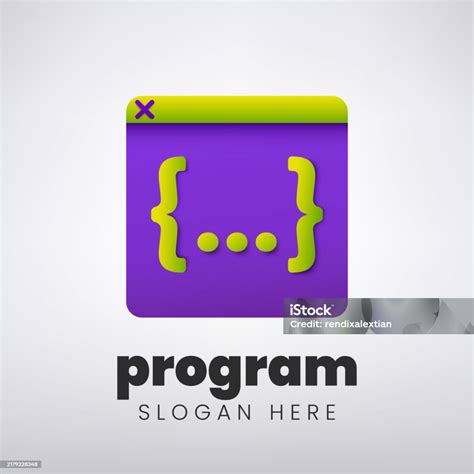 프로그램 로고 디자인 크리 에이 티브 코딩 개념 벡터 일러스트 레이 션 0명에 대한 스톡 벡터 아트 및 기타 이미지 0명