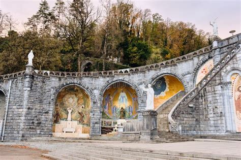 Sanctuary Of Our Lady Of Lourdes France Stone Architecture Statues