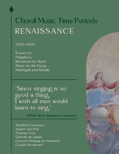 Choral Music Time Periods Printable Posters And Activity Sheets
