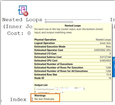 Sql Query Performance No Join Predicate In Estimated Query Plan