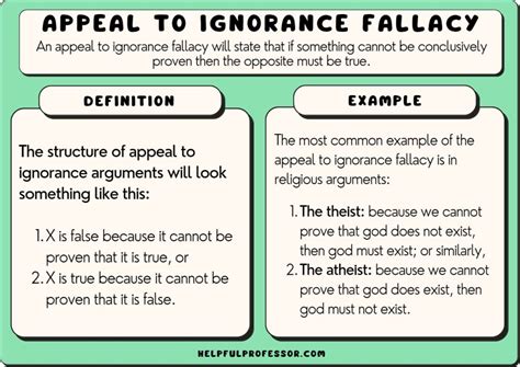 Examples Of The Appeal To Ignorance Fallacy
