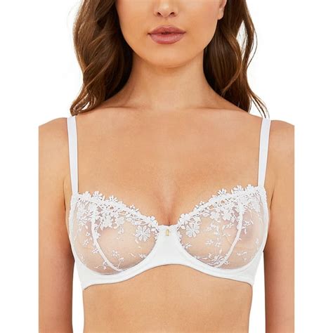 Wingslove Womens Sexy Lace Sheer Bra Demi Mesh Balconette See Through