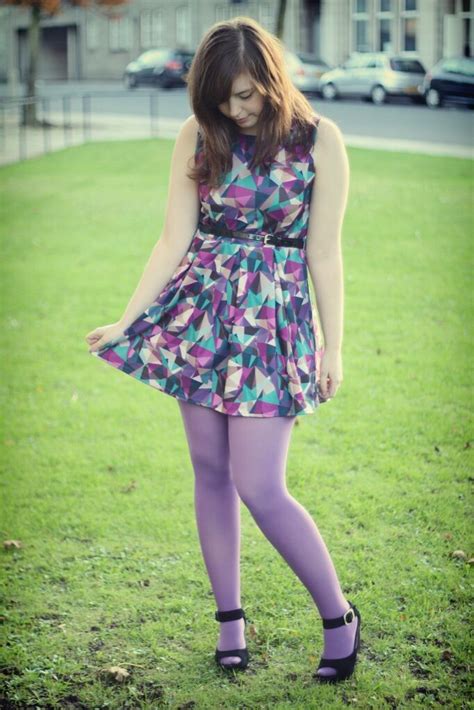 Purple Colored Tights Outfit Legs Outfit Fashion Tights
