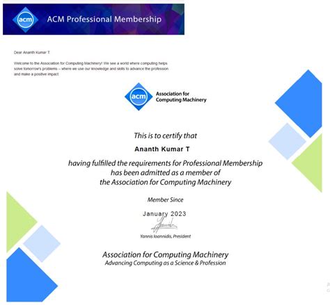 dr t ananth kumar on linkedin acm professional membership
