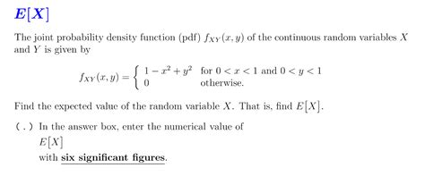 Solved E X The Joint Probability Density Function Pdf Chegg Com