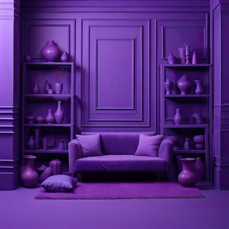 A Purple Room With A Purple Box On The Top Premium Ai Generated Image