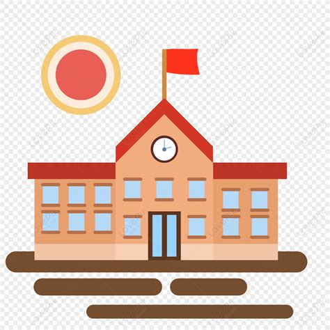 Edificio De Escuela Primaria De Dibujos Animados
