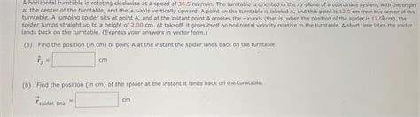 Solved A Horizontal Turntable Is Rotating Clockwise At A