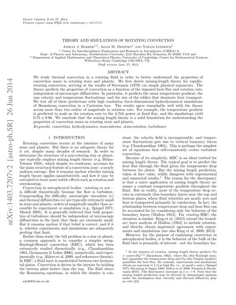 Pdf Theory And Simulations Of Rotating Convection