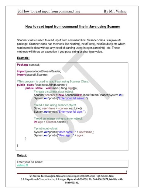 26how To Read Input From Command Line In Java Using Scanner Pdf