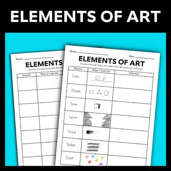 Elements Of Art Chart Line Shape Form Space Value Texture Color