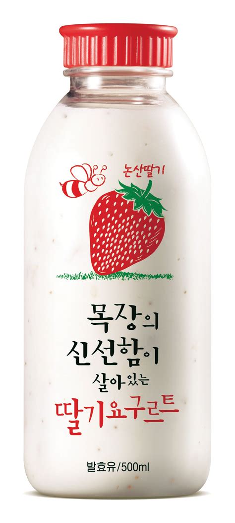 서울우유 목장의 신선함이 살아있는 요구르트 딸기 요구르트 딸기 음료