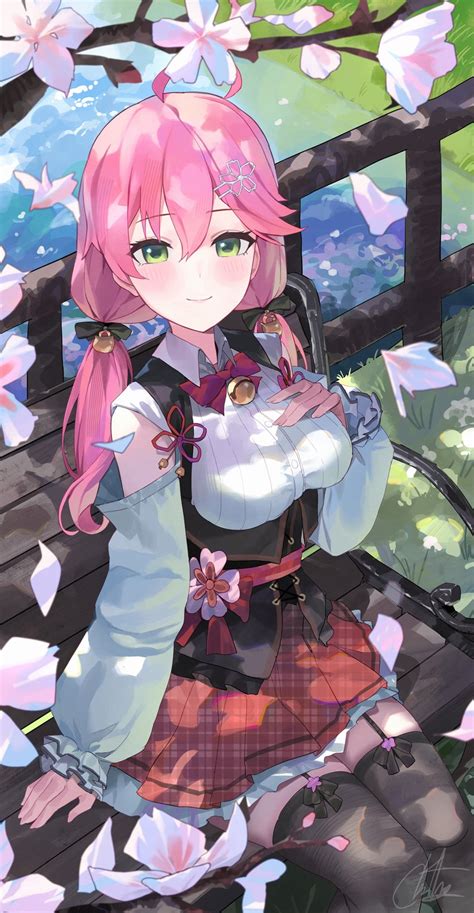 Sakura Miko And Sakura Miko Hololive Drawn By Chanism Danbooru