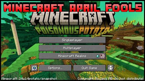 Minecraft April Fools Snapshot 2024 Poisonous Potato Update