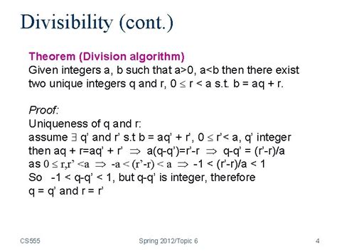 Cryptography CS Topic Number Theory Basics