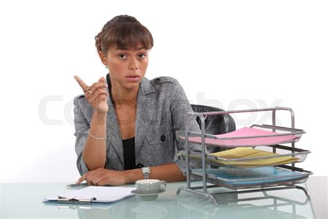 Secretary Shaking Her Finger Stock Image Colourbox