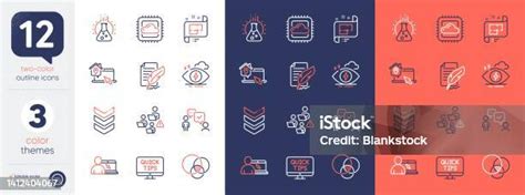 클라우드 컴퓨팅 아키텍처 계획 및 온라인 교육 라인 아이콘 집합입니다 디자인을 위해 벡터 아이콘에 대한 스톡 벡터 아트 및 기타 이미지 Istock