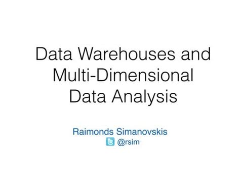 multi dimensional data model ppt