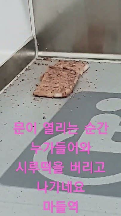 마들역 문이 열리고 누가 순식간 떡을 바닥에 버리고 나가네요 Youtube
