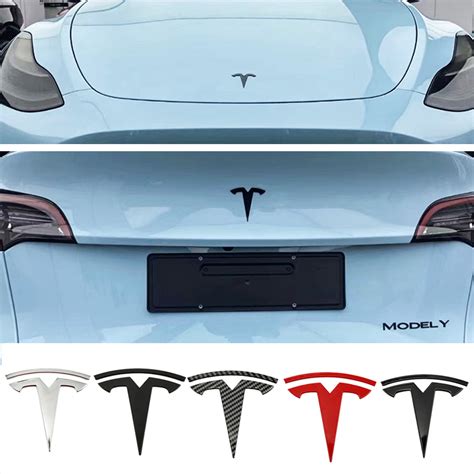 Metal Car Front Hood Bonnet Emblem Cover Sticker For Tesla Logo Model 3