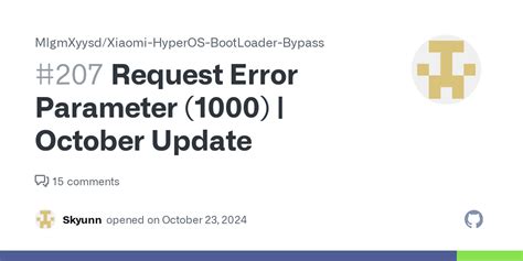 Request Error Parameter 1000 October Update · Issue 207