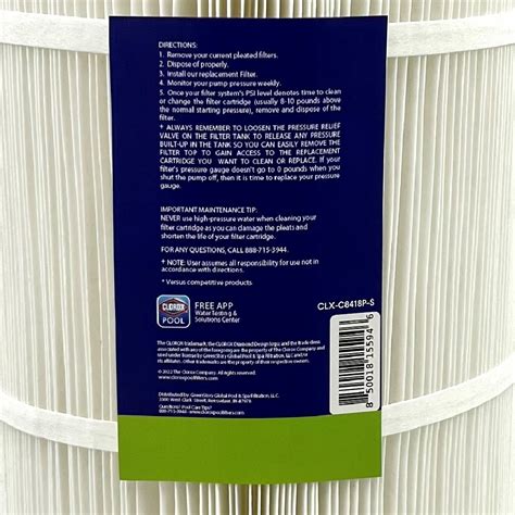 Clorox Silver Advanced Pool Filtration Replacement Cartridge For Jandy Cs200 200 Sq Ft 4 Pack