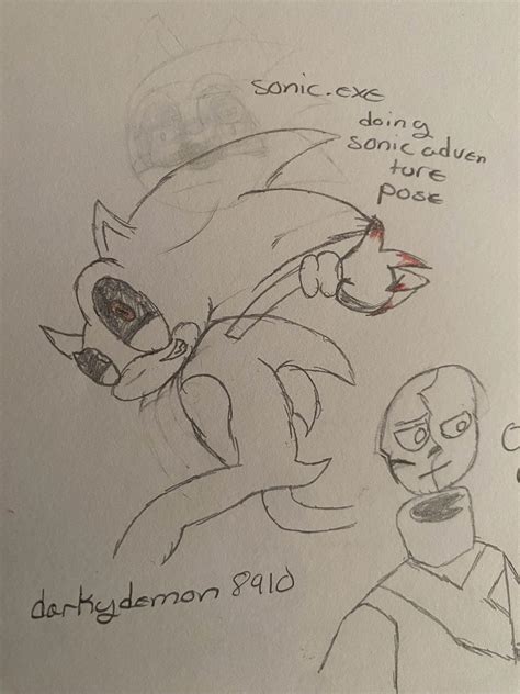 [at] Sonic Exe Doing Sonic Adventure Intro Pose By Theunderwaterworld On Deviantart