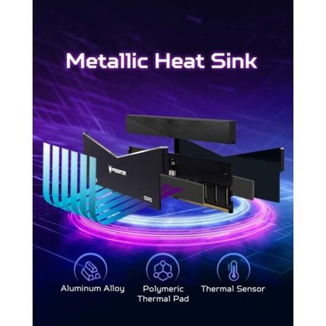 Memória RAM Acer Predator Pallas II DDR5 6000MHz 32GB 2x16GB CL34 Preta Intel XMP 3 0 e AMD EXPO