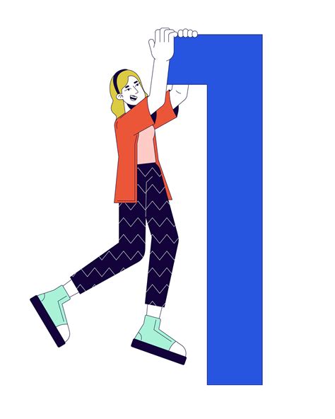 Female Software Developer With Digit One 2d Linear Cartoon Character Binary Code Generator