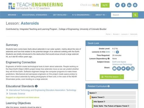 Asteroids Lesson Plan For 7th 9th Grade Lesson Planet