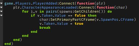 custom spawn script not working scripting support developer forum roblox