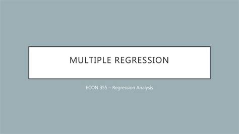 Topic 5 Multiple Regression Ppt